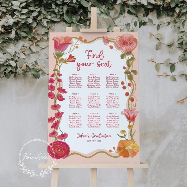 Colorful Seating Chart - Etsy