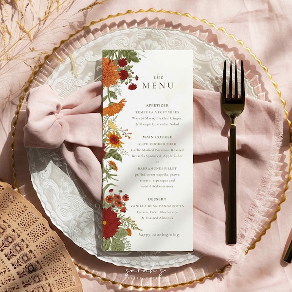 Rustic Menu Cards - Etsy
