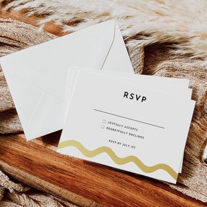 Wavey Wedding Invitation Template Instant Download Editable - Etsy