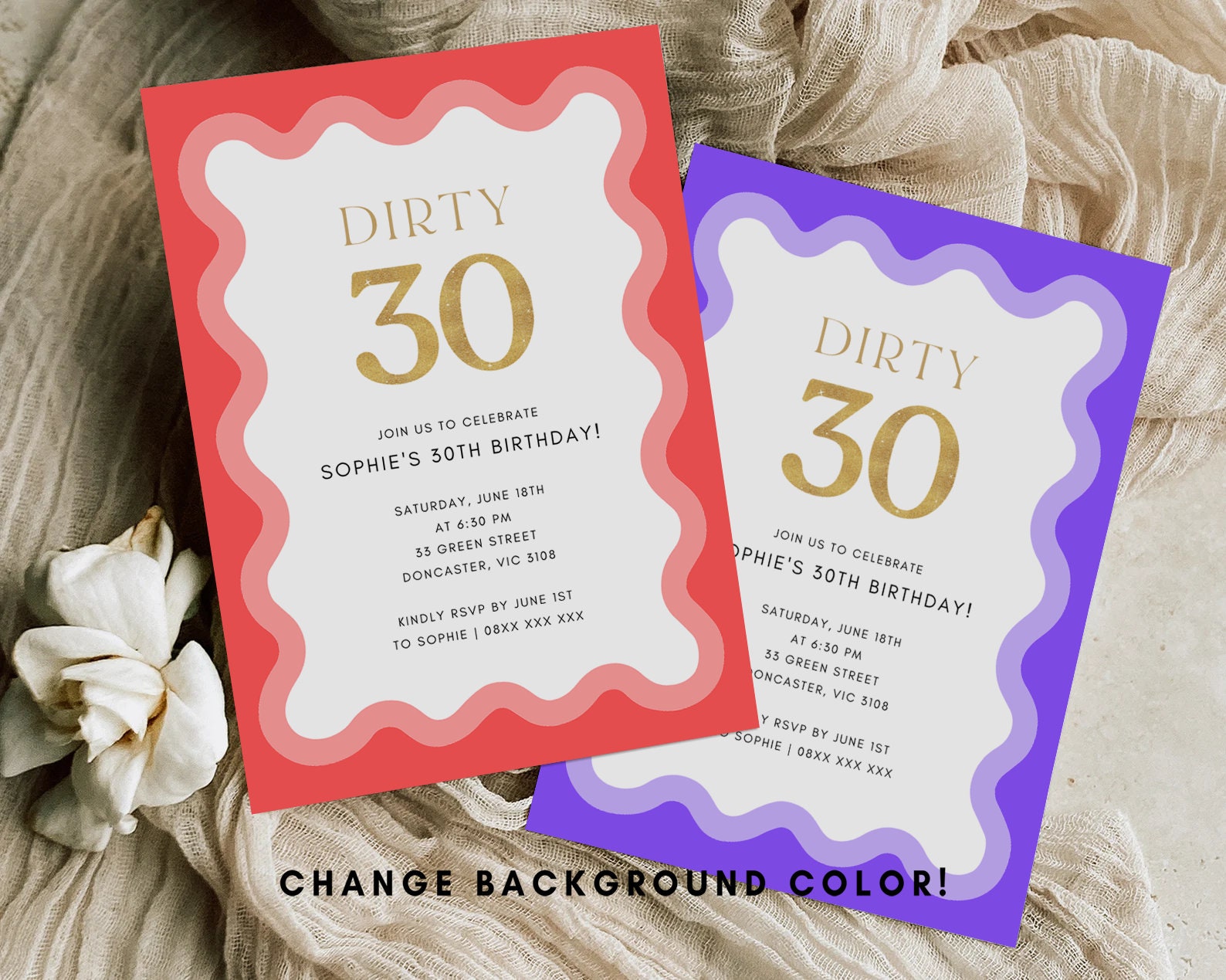 30th Birthday Invitation Printable Thirtieth Birthday Invite - Etsy