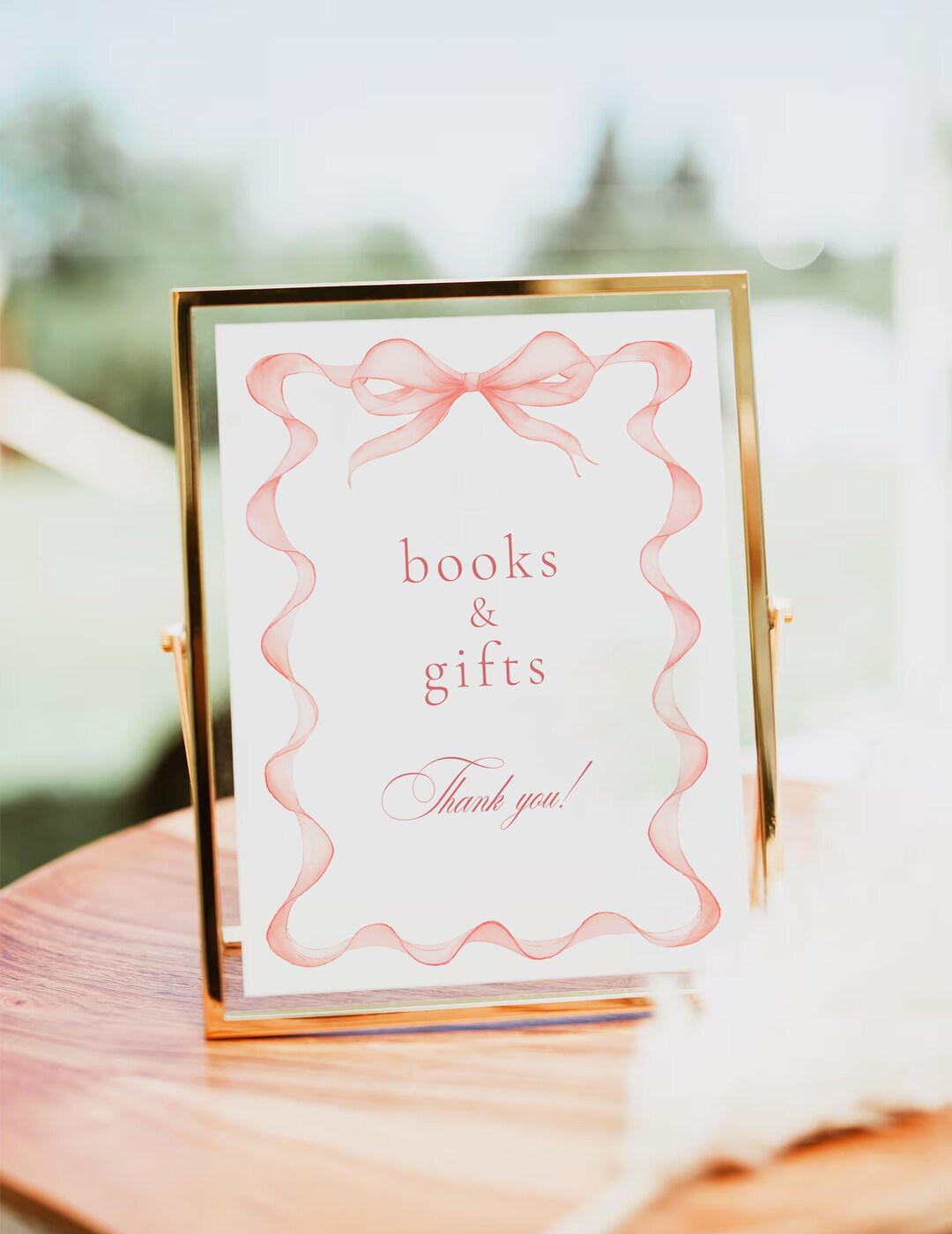 Pink Bow Books and Gifts Sign, Baby Shower Gift Sign, Bow Gifts Sign ...