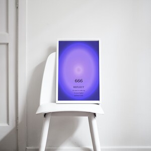 Angel Numbers 666 Gradient Aura Art Print, Numerology Angel Poster ...