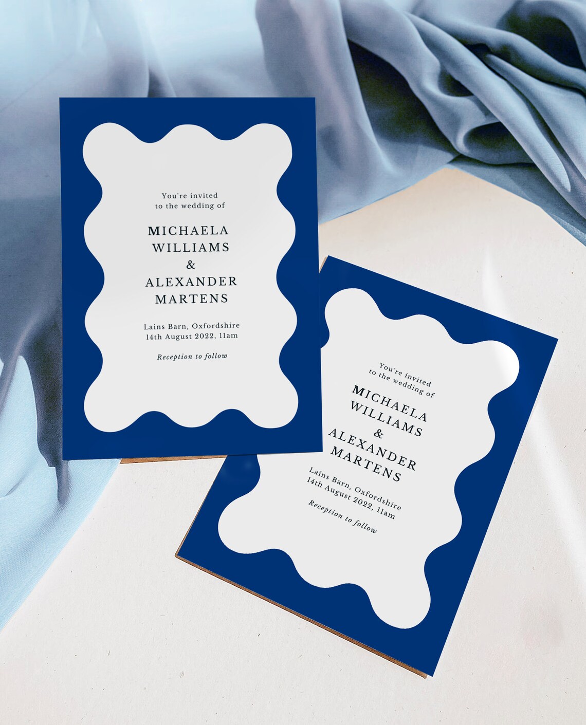 Wavey Wedding Invitation Template Instant Download Editable - Etsy