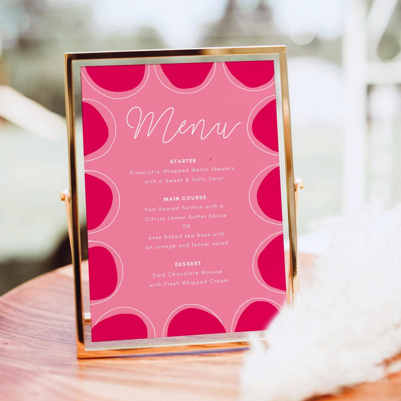 Pink Scalloped Menu Template Instant Download Editable Menu - Etsy