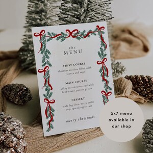 Christmas Place Cards Template, Holiday Party Seating Card, Food Labels ...