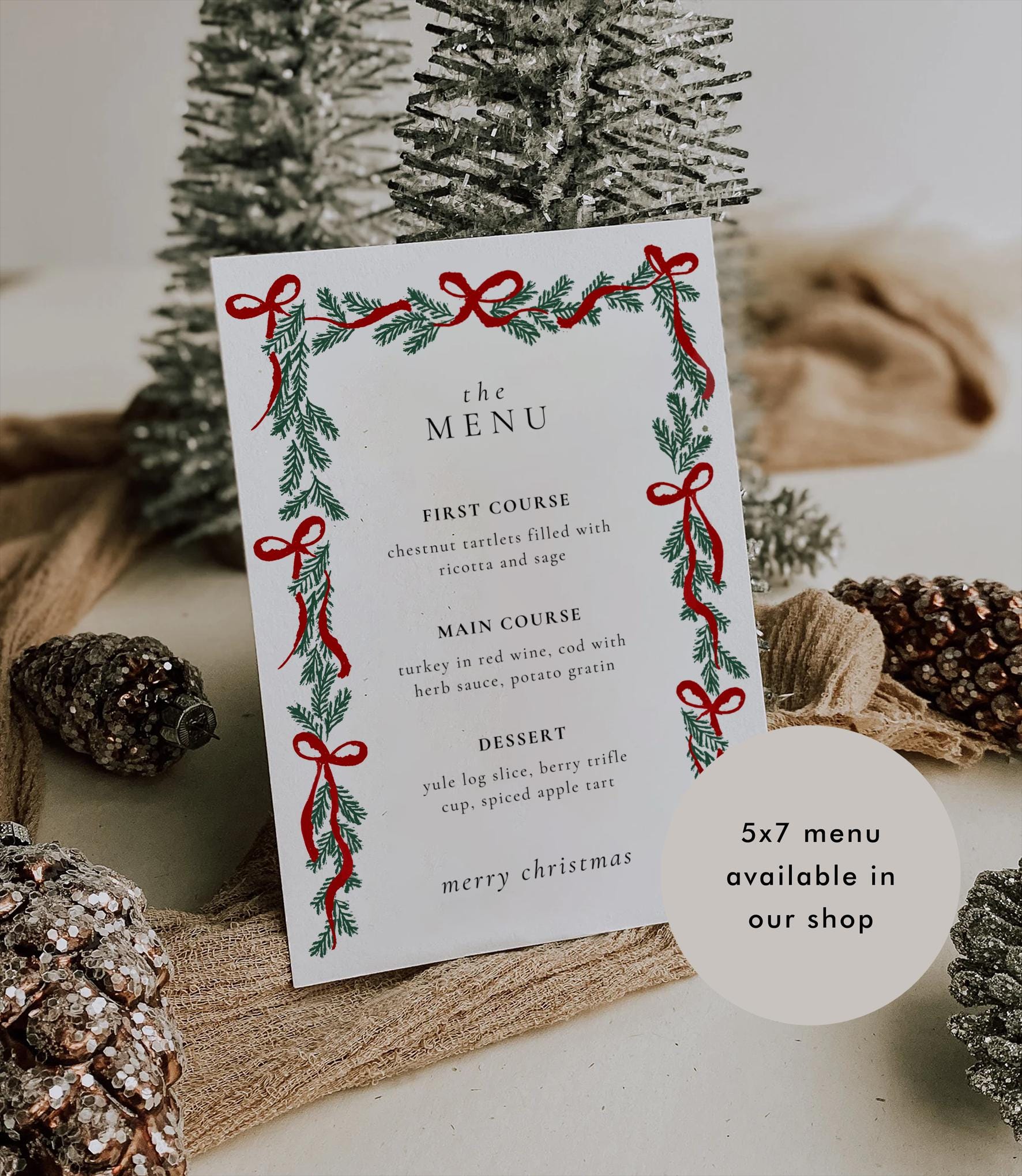 Christmas Place Cards Template, Holiday Party Seating Card, Food Labels ...