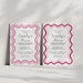 Pink Wavey Hens Party Invite, Pink Hen Weekend Shower, Printable ...