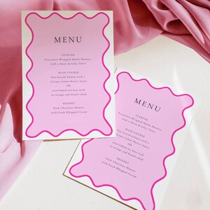 Wavy Frame Menu Template, Instant Download Editable Menu, Hand Painted ...