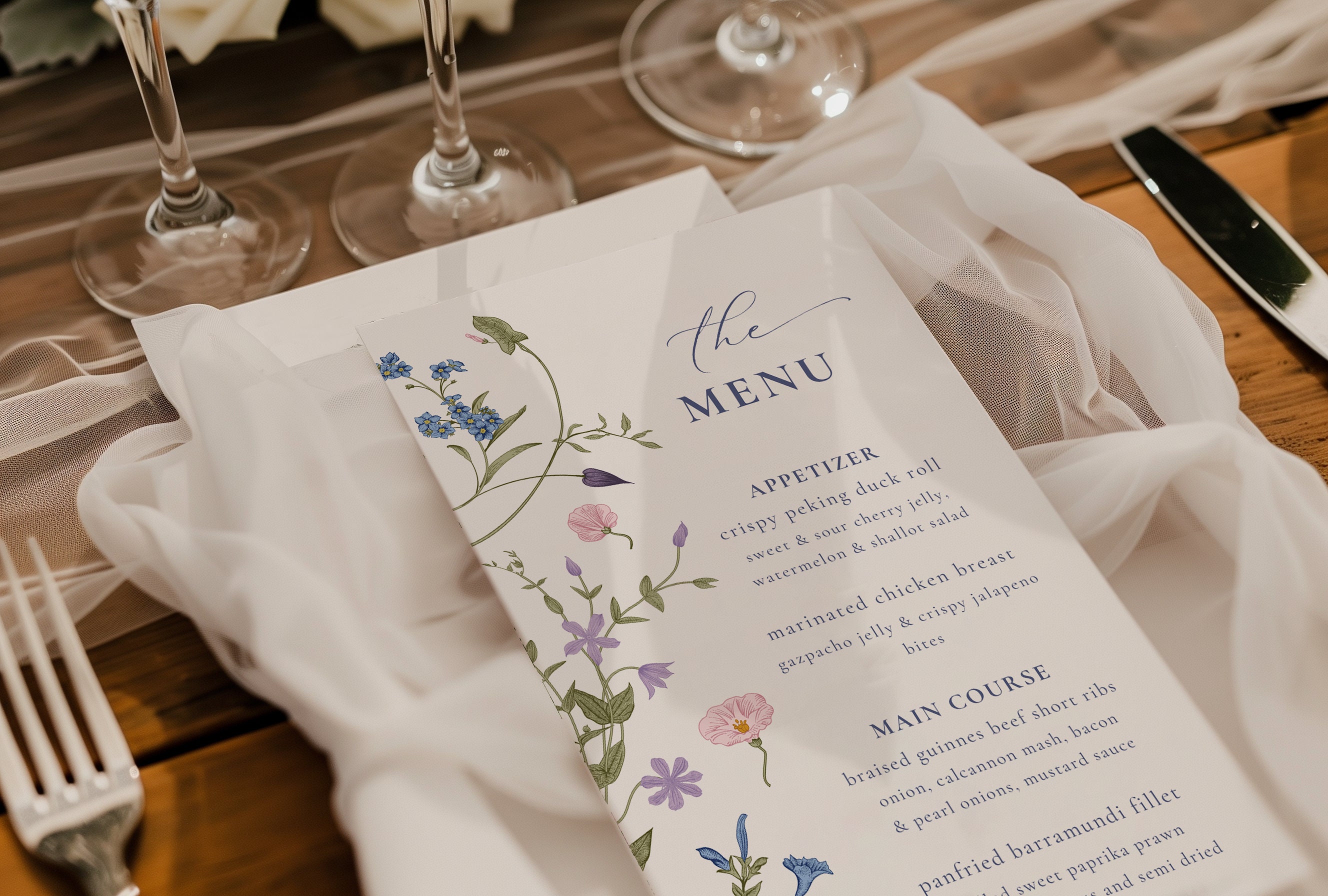 Wildflower Menu Template, Garden Wedding Menu, Boho Flowers Menu ...