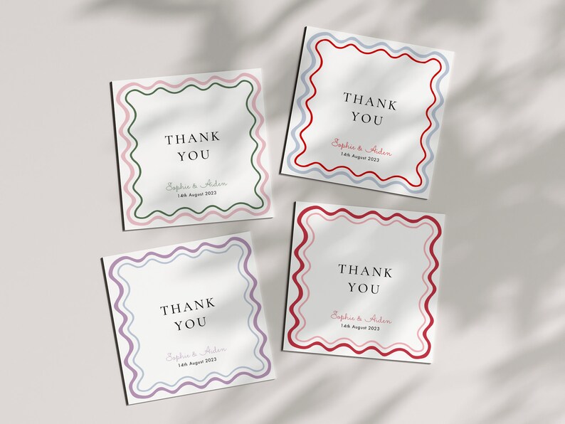 Waves Favor Tag Printable Scallop Wedding Gift Tag Template - Etsy