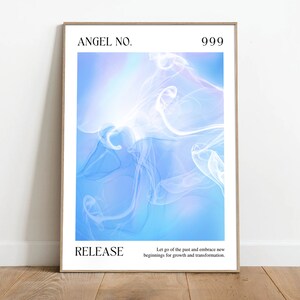Angel Numbers Print Set, Aura Poster Printable Set, Gradient Wall Art ...