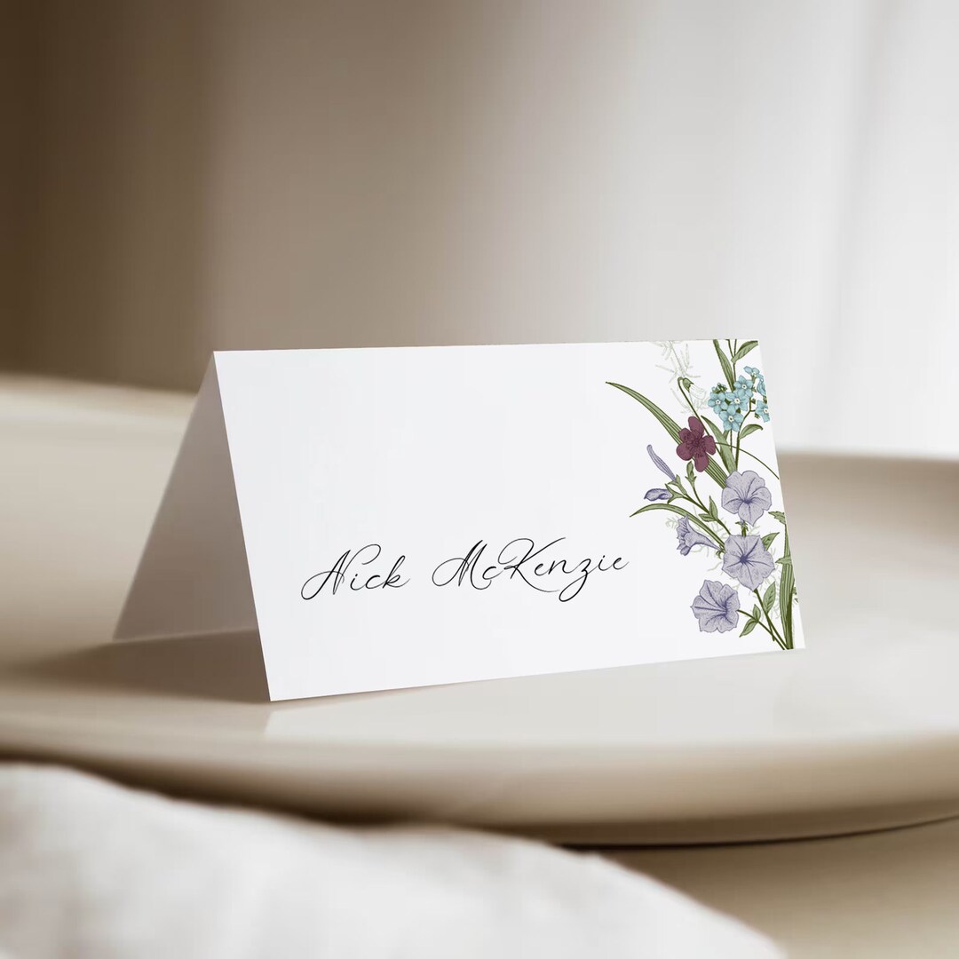 Fall Wedding Place Cards Template, Printable Place Cards, Wedding Name ...