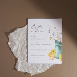 Easter Brunch Menu, Easter Menu, Watercolor Bunny Menu, Printable ...