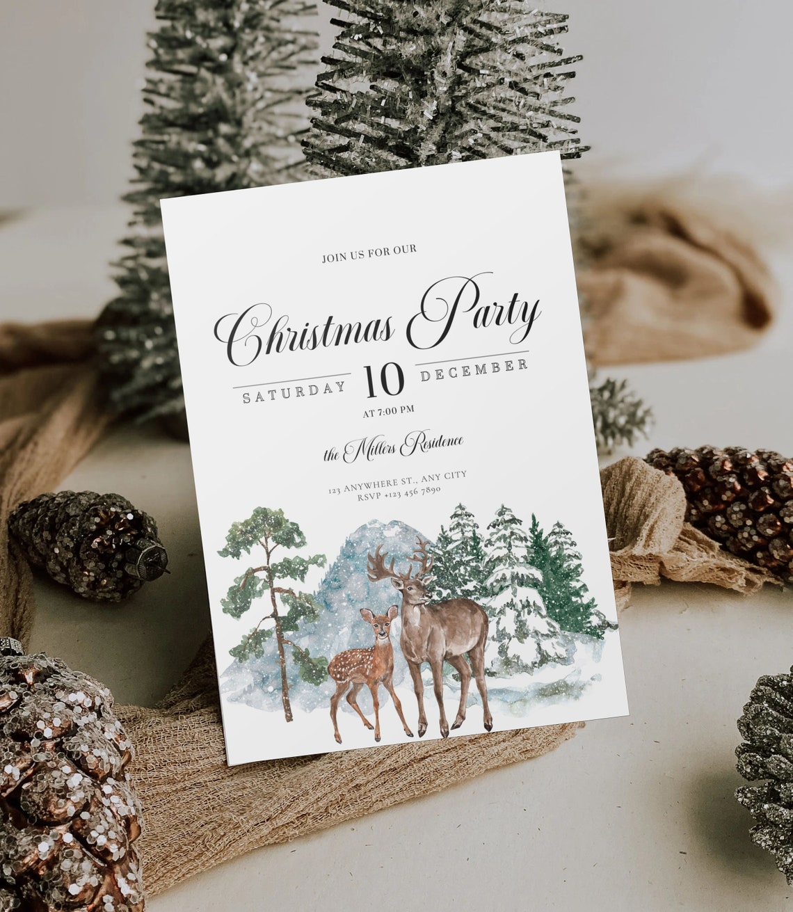 Christmas Party Invitation Christmas Party Invite Christmas - Etsy