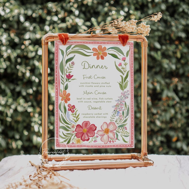 Whimsical Menu Watercolor - Etsy