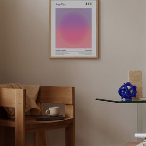 Angel Number 444 Aura Energy Gradient Wall Art, Spiritual Vibrant ...