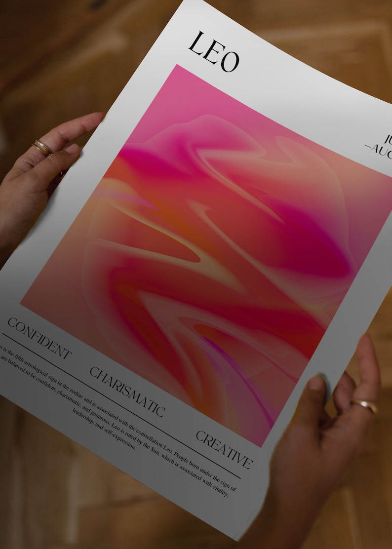 LEO Star Sign Instant Download Print Spiritual Wall - Etsy UK