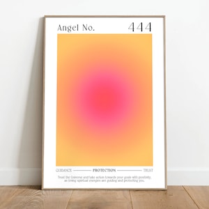 Angel Number 444, Aura Energy Art, Spiritual Wall Art, Angel Number ...
