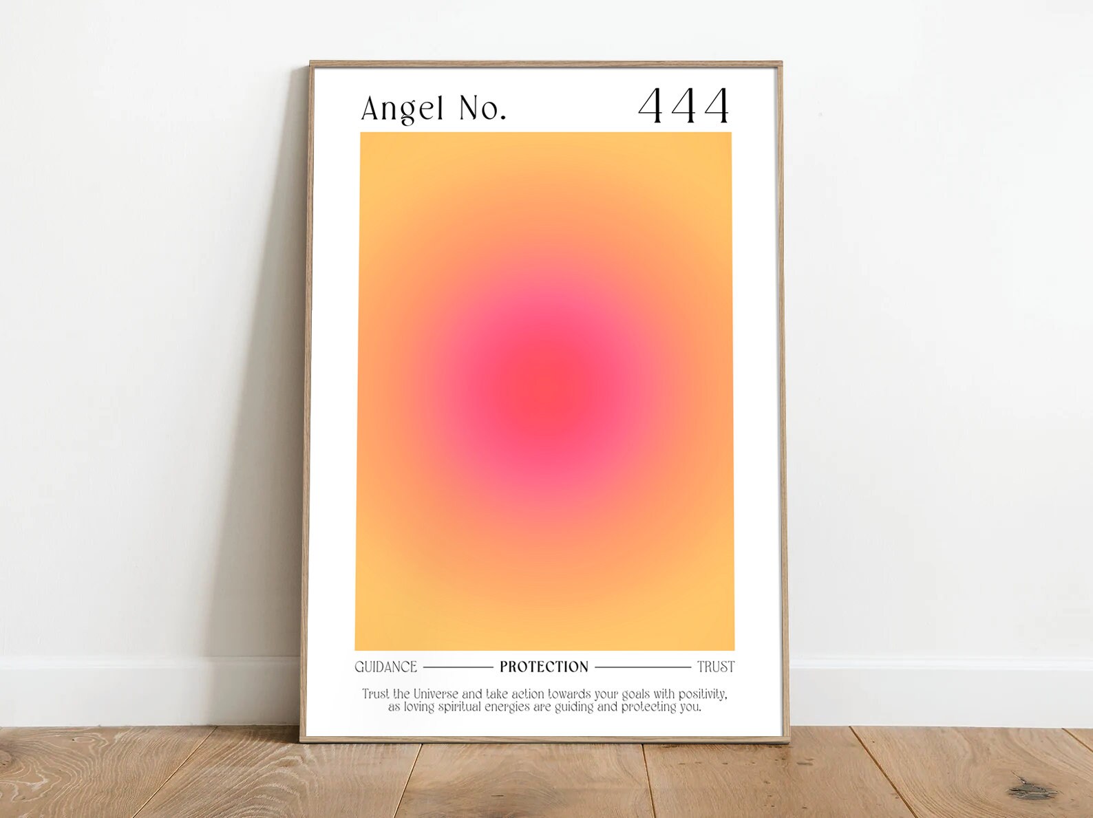 Angel Number 444, Aura Energy Art, Spiritual Wall Art, Angel Number ...