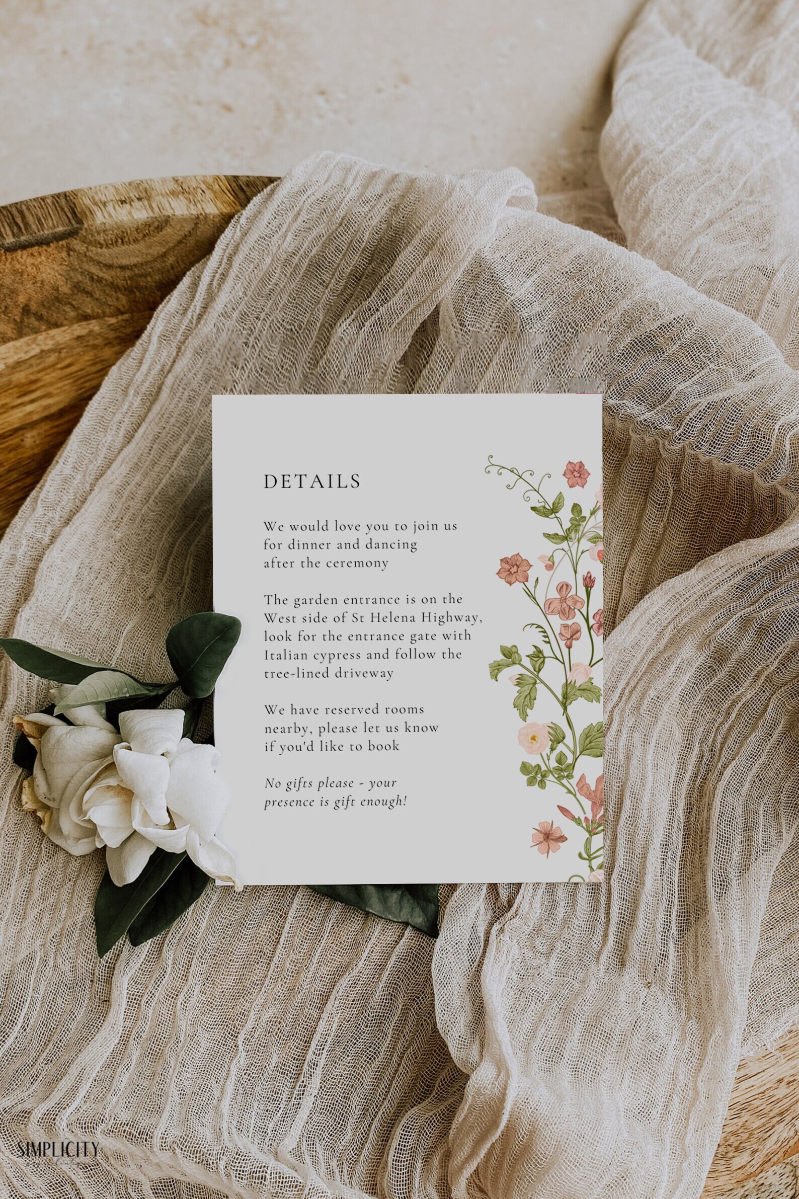 Wildflower Dusty Pink Wedding Invitation Suite, Garden Wedding, Pastel ...