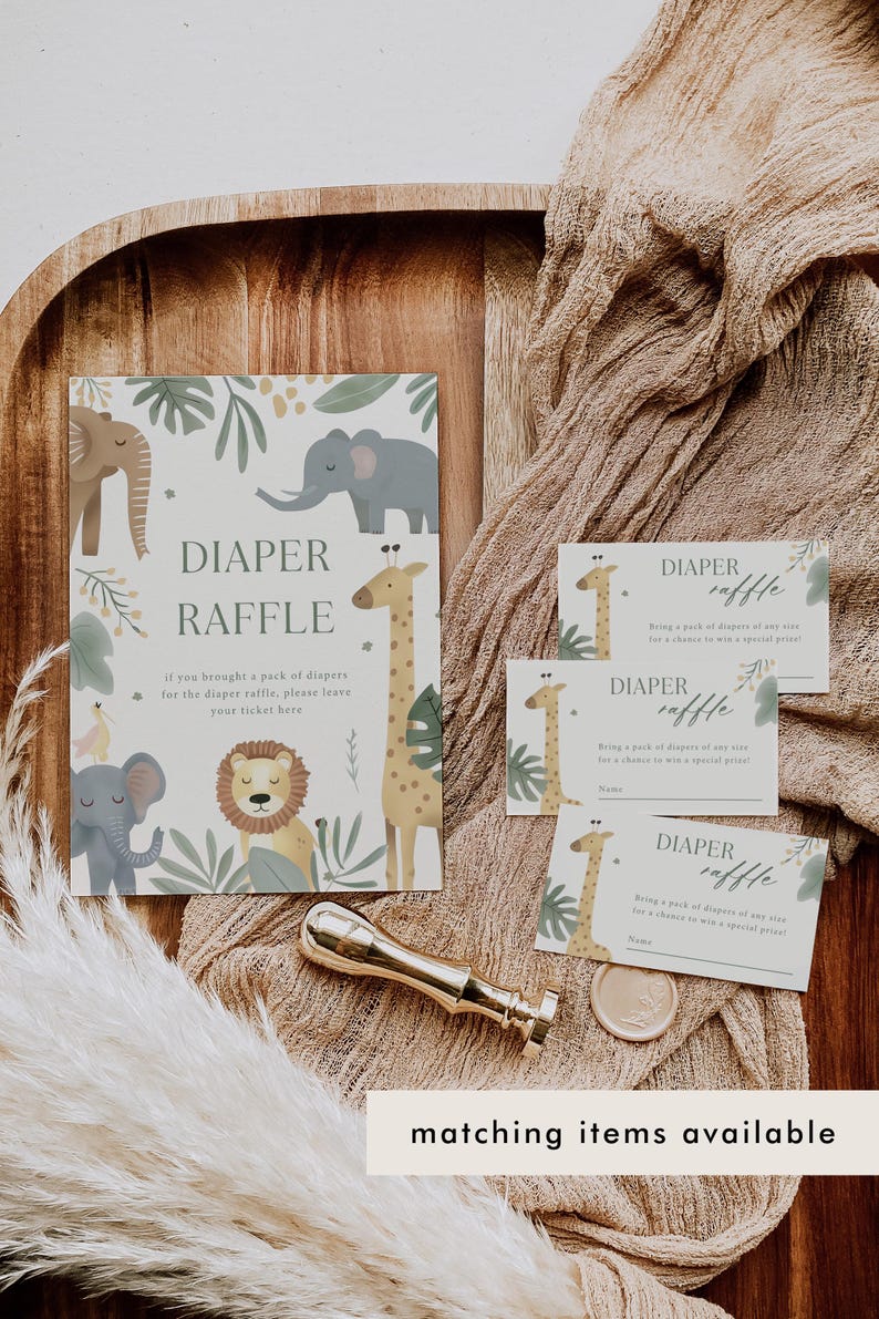 Safari Baby Shower Invitation Template, Jungle Animals Editable ...
