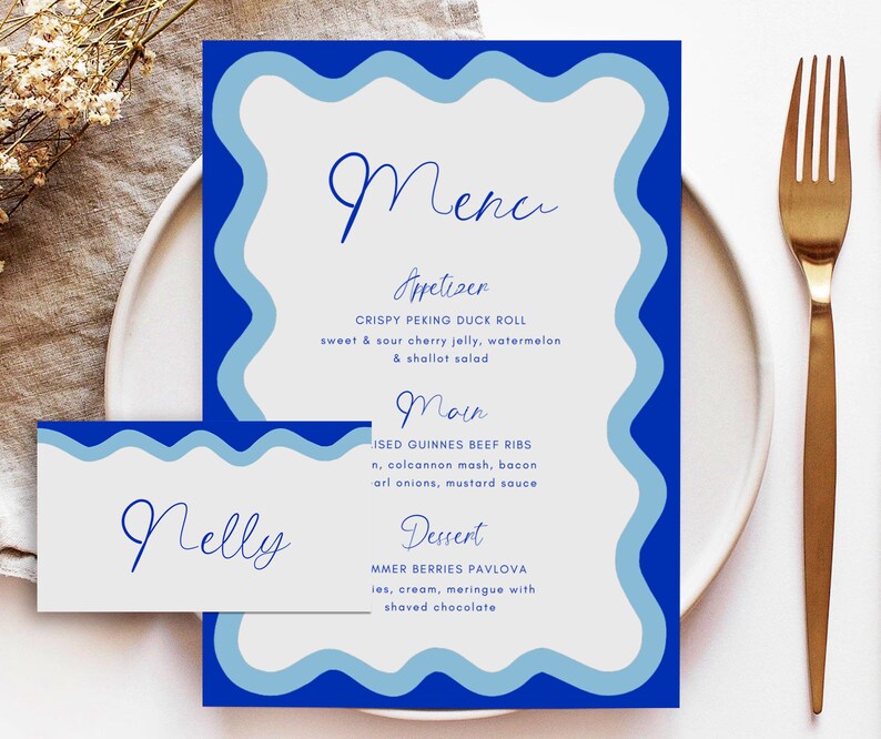 Italian Wedding Menu Template Santorini Italy Instant - Etsy