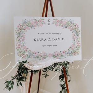 Pastel Wildflower Wedding Welcome Sign, Floral Welcome Sign Template ...