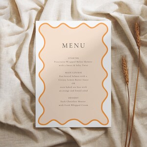 Wavy Frame Menu Template, Instant Download Editable Menu, Hand Painted ...