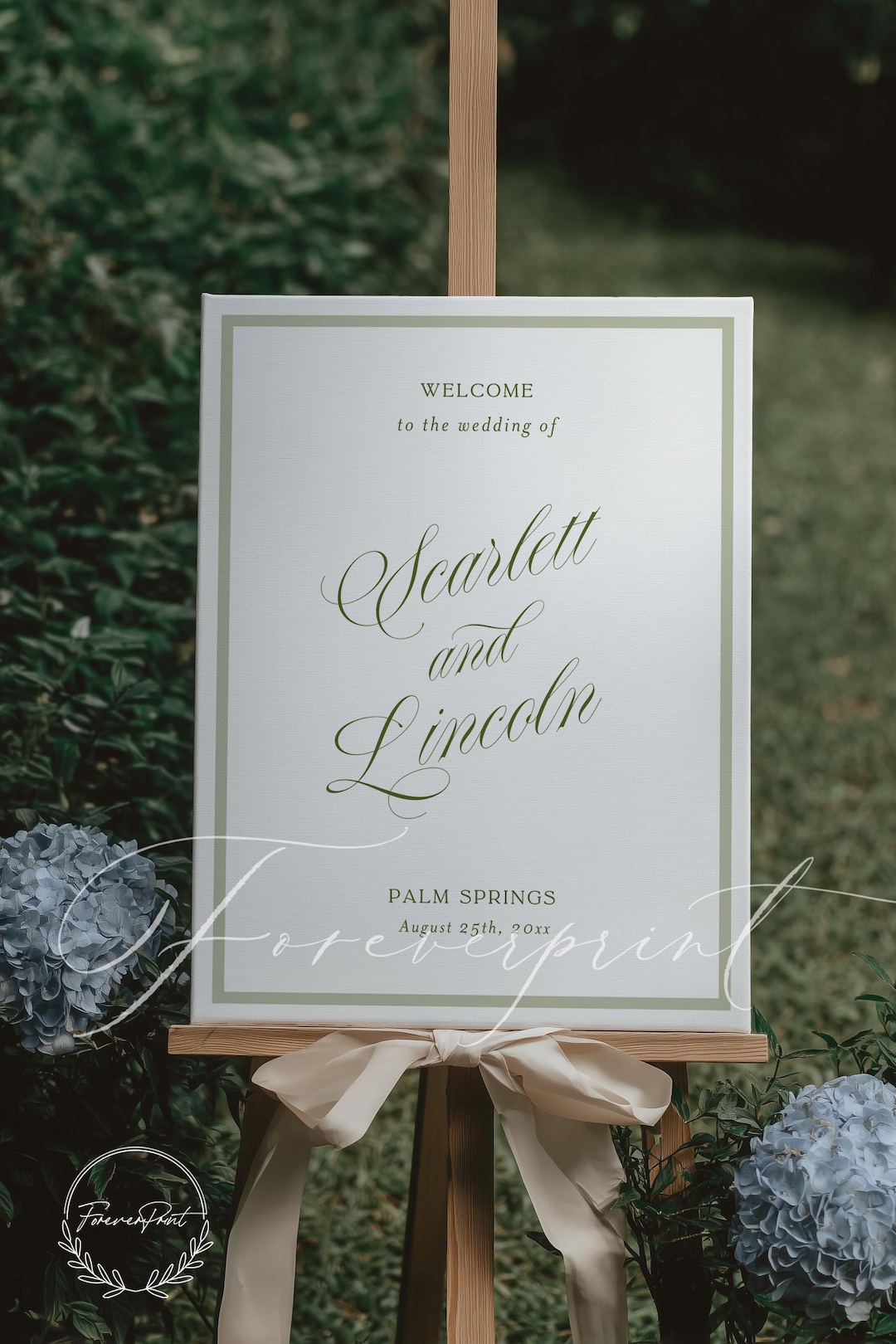 Editable Welcome Template, Minimalist Sage Green, Elegant Script ...