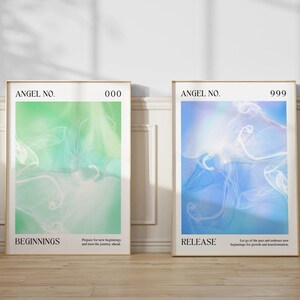 Angel Numbers Set Prints, Angel Numbers Gallery, Feminine Affirmation ...