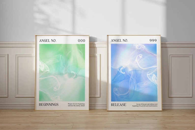 Angel Numbers Set Prints, Angel Numbers Gallery, Feminine Affirmation ...