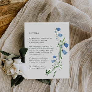 SPRING WEDDING INVITATION, Wildflower Wedding, Blue Florals, Spring ...