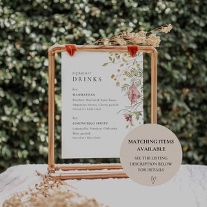 Wildflower Wedding Table Numbers Template, Printable Table Numbers ...