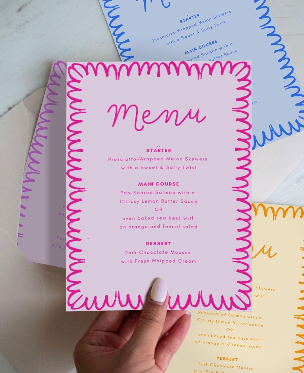Doodle Frame Menu Template Instant Download Editable Menu - Etsy UK