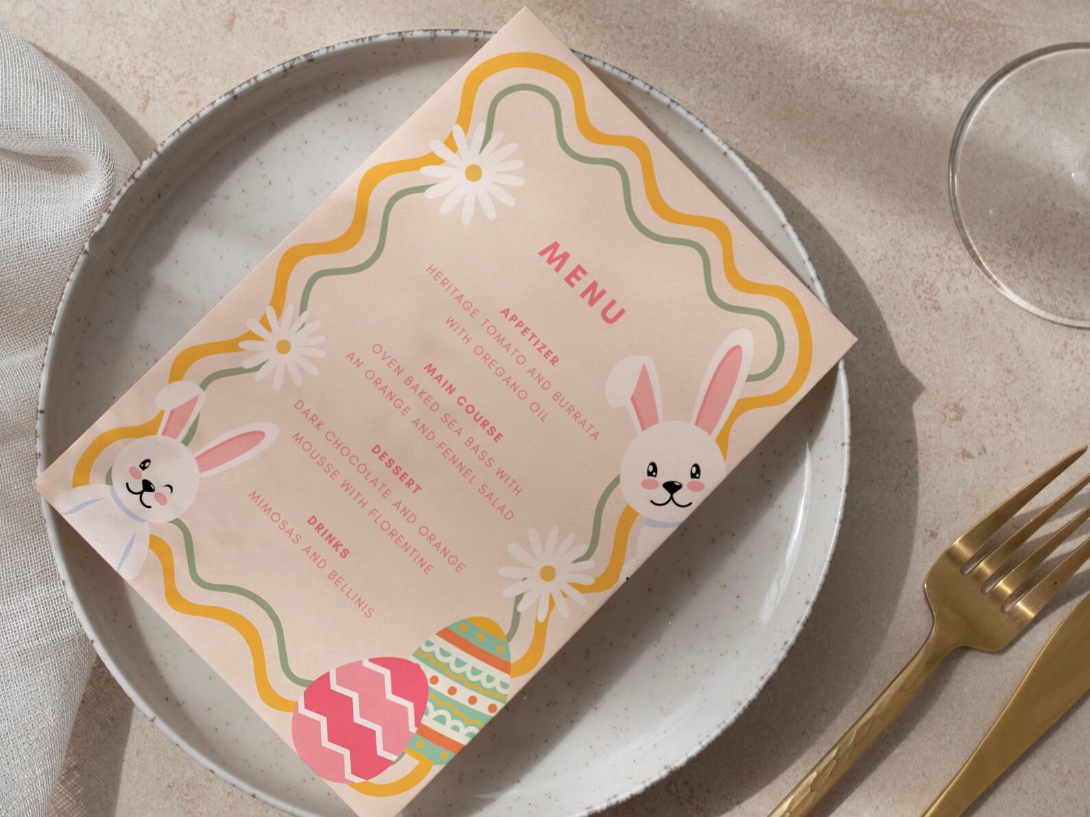 Easter Menu, Bunny Menu, Easter Brunch Menu, Editable Printable ...