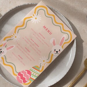 Easter Menu, Bunny Menu, Easter Brunch Menu, Editable Printable ...