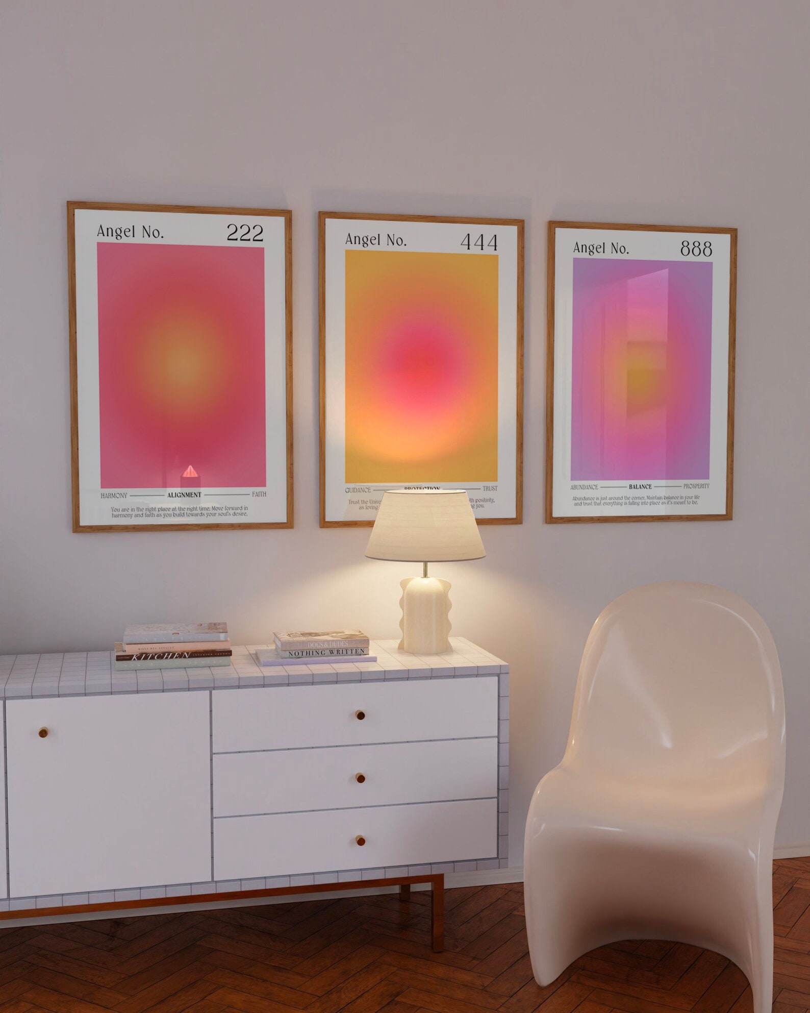 Angel Number 444, Aura Energy Art, Spiritual Wall Art, Angel Number ...