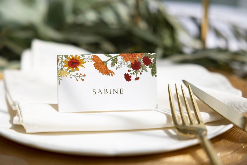 Editable Place Card Template, Printable Place Cards, Tented and Flat ...