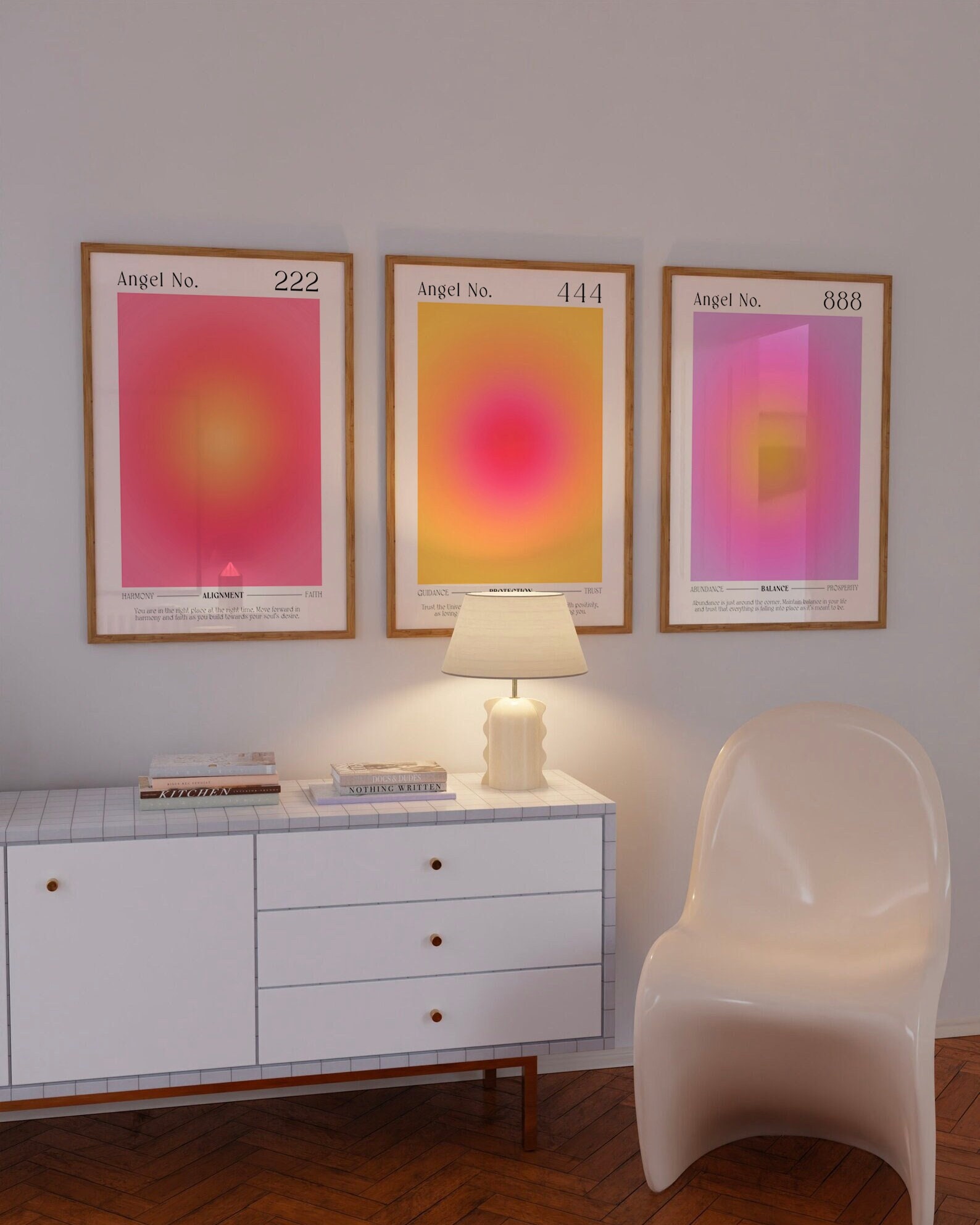 Angel Numbers Set | Gradient Wall Art | Aura Angel Number Posters ...