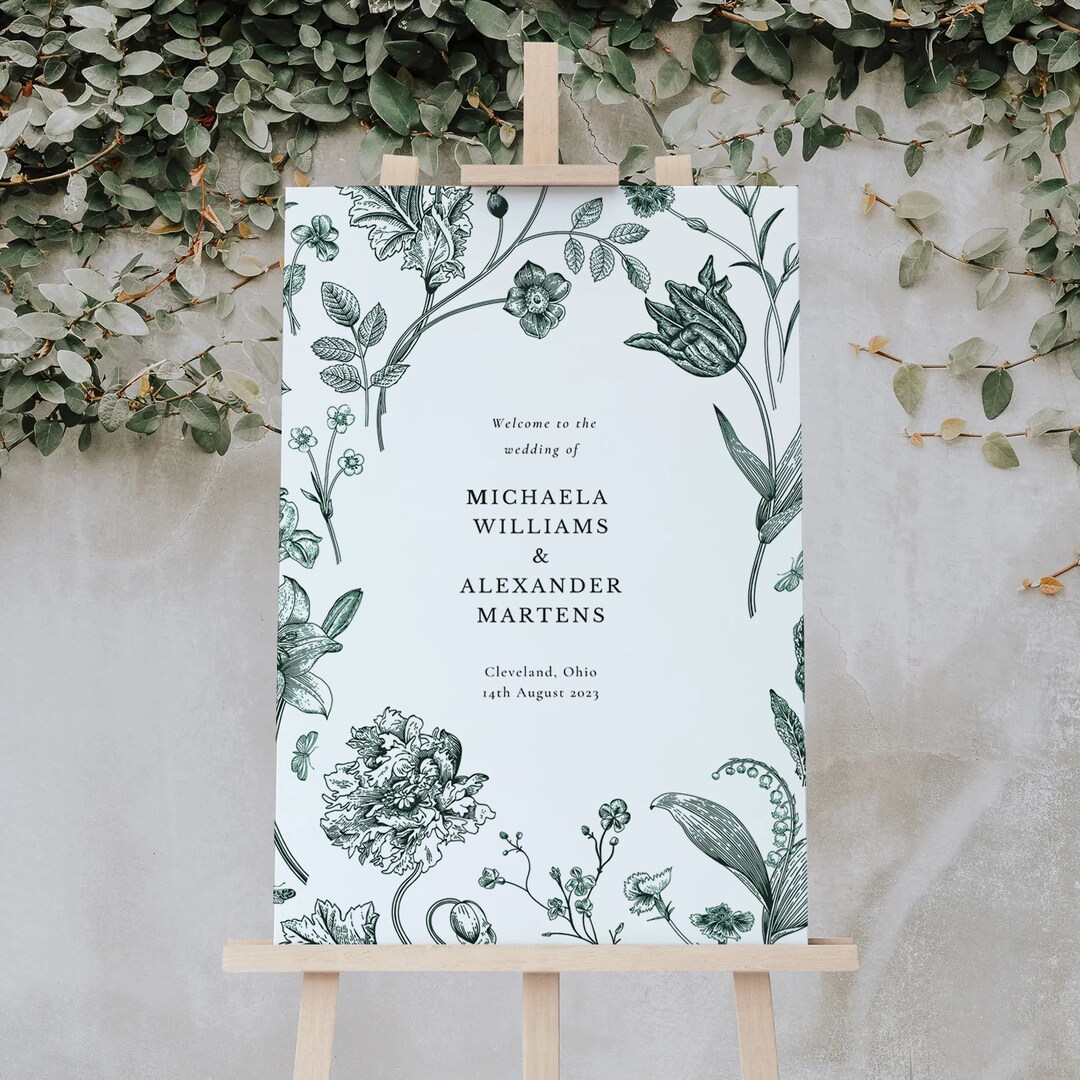 Editable Welcome Sign, Welcome Sign Template, Floral Welcome Sign ...