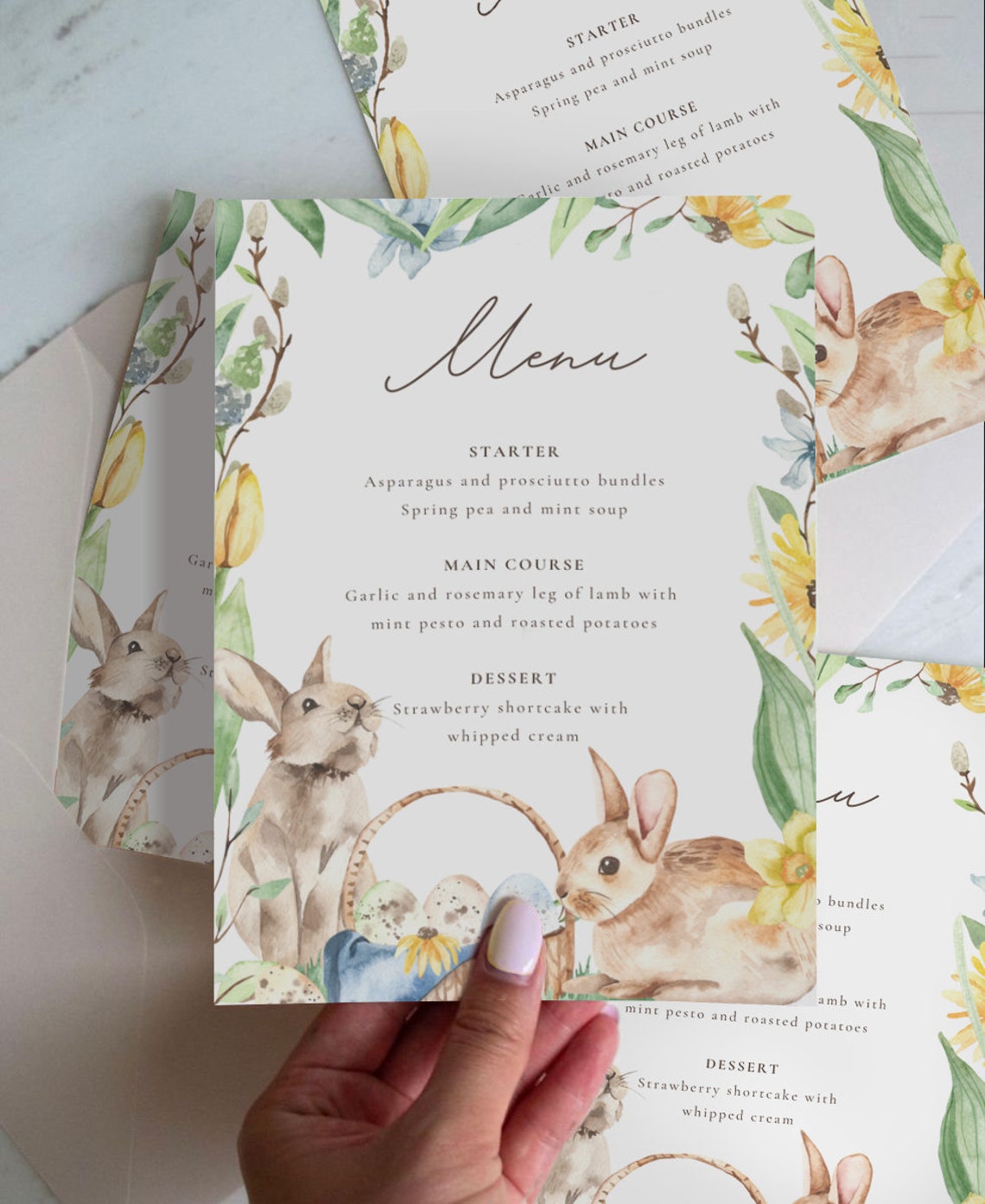 Easter Menu, Bunny Menu, Easter Brunch Menu, Editable Printable ...
