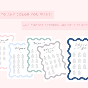 Pink Wedding Seating Chart Template, MODERN Wedding Seating Plan Sign ...