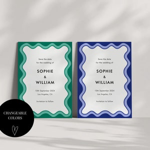 Waves Wedding Invitation Template, Instant Download Editable Invite ...