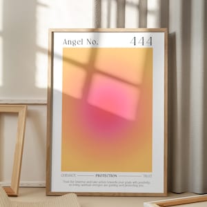 Angel Number 444, Aura Energy Art, Spiritual Wall Art, Angel Number ...