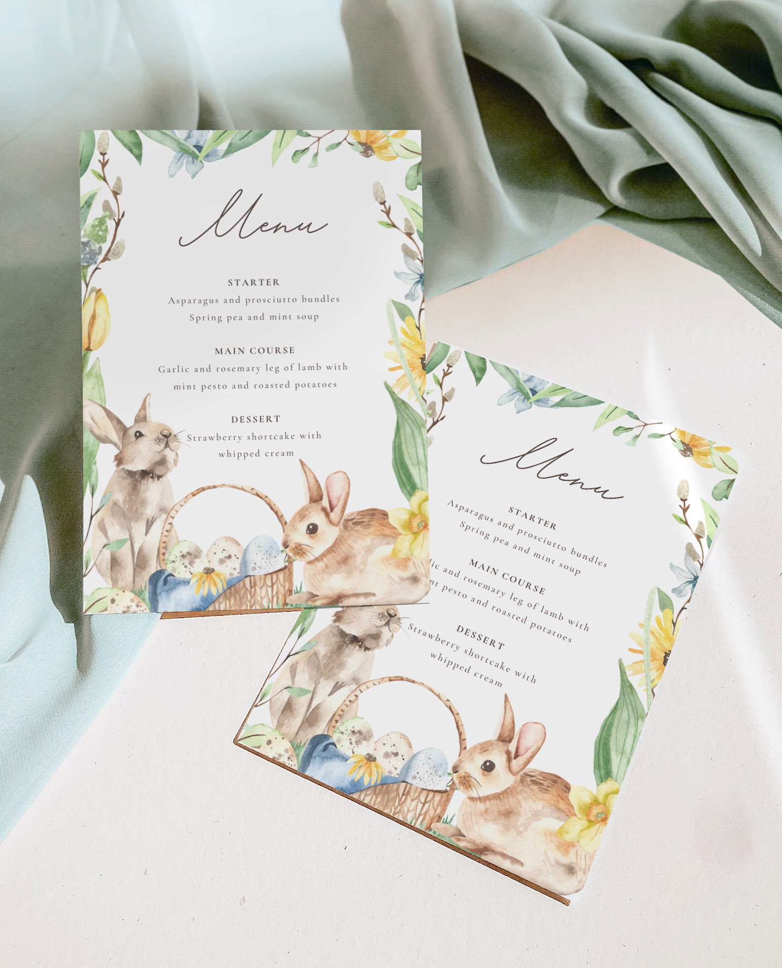 Easter Menu, Bunny Menu, Easter Brunch Menu, Editable Printable ...