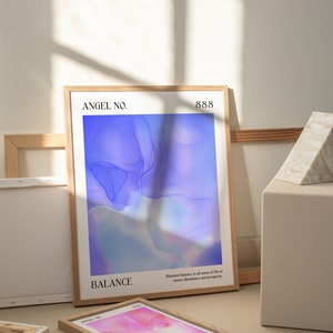 Angel Numbers Print Set, Aura Poster Printable Set, Gradient Wall Art ...