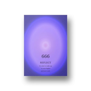 Angel Numbers 666 Gradient Aura Art Print, Numerology Angel Poster ...