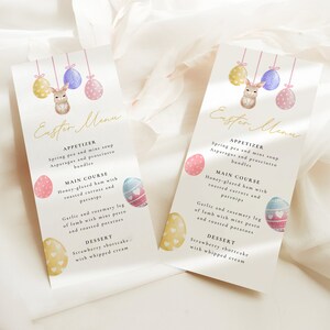 Easter Menu, Printable Easter Menu, Easter Brunch Menu, Editable ...