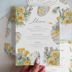 Easter Brunch Menu, Easter Menu, Watercolor Bunny Menu, Printable ...