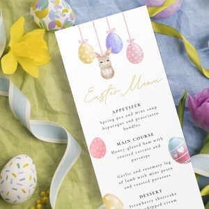 Easter Menu, Printable Easter Menu, Easter Brunch Menu, Editable ...